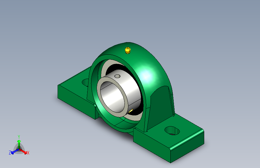 带立式座轴承(UCP)[UCP208]_STEP_模型图纸下载 – 懒石网