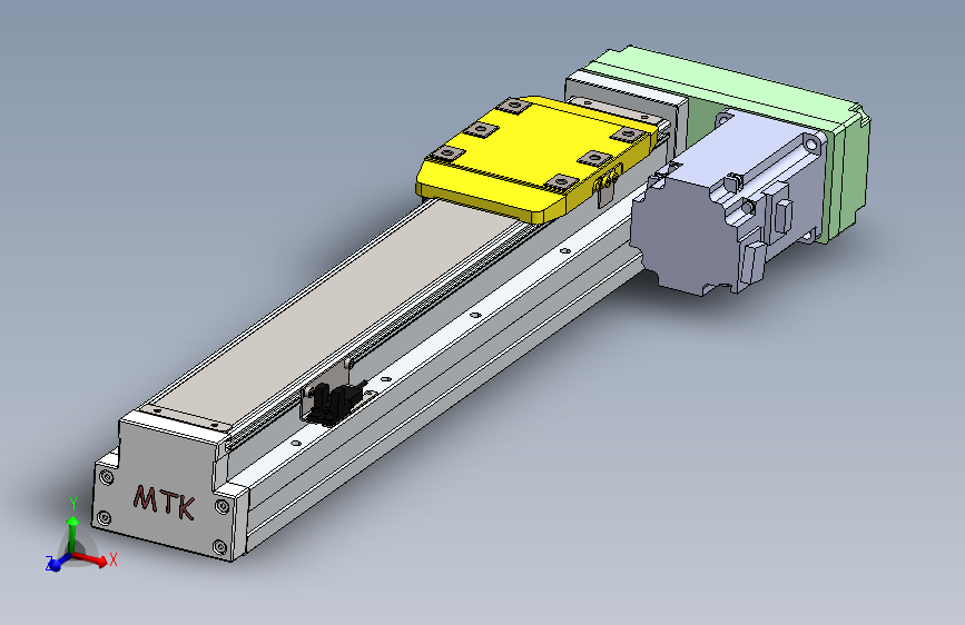 内嵌式螺杆 GTH8-400W伺服[GTH8-L10-300-BM-M400W-C2-N]丝杆滑台模组三菱马达_SOLIDWORKS 2018 ...