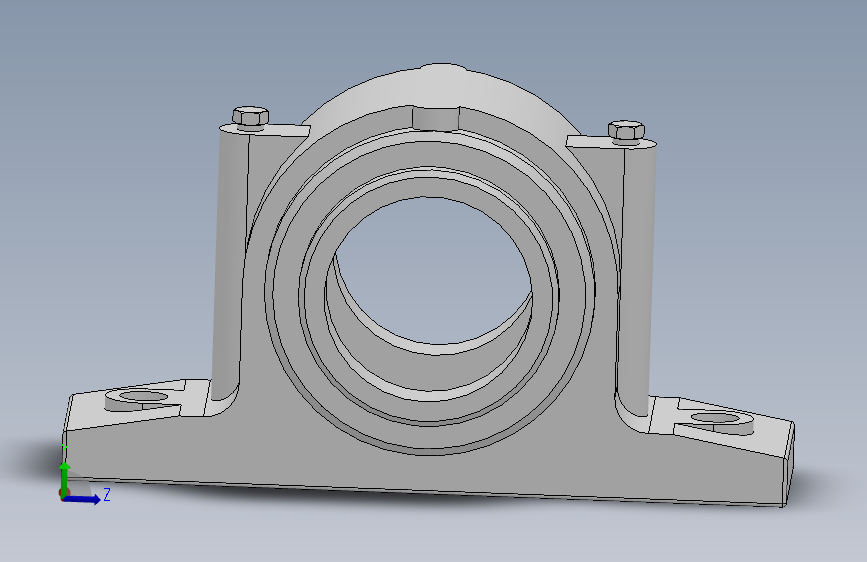 二螺柱立式轴承座SN200系列_SOLIDWORKS 2014_模型图纸下载 – 懒石网