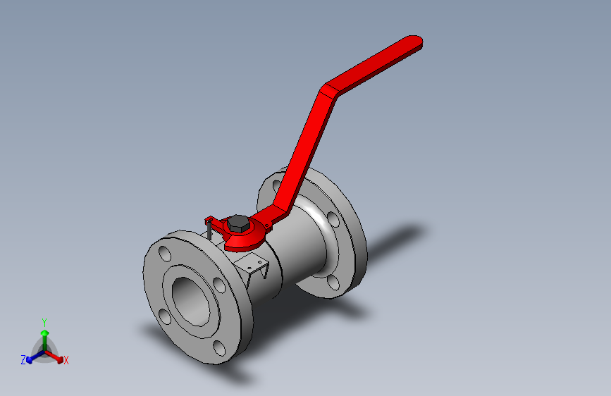 BALL VALVE - DN15-50 - FLANGED_SOLIDWORKS 2010_模型图纸下载 – 懒石网