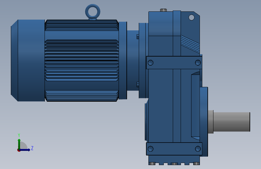 F107底脚安装平行轴-斜齿轮减速电机[F107-19.20×Y22-4P-M5-J1]_SOLIDWORKS 2018_模型图纸下载 – 懒石网