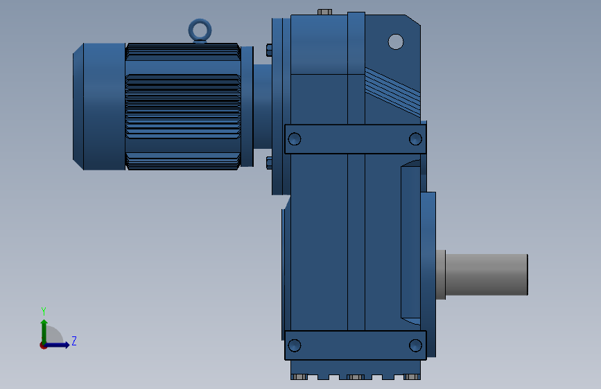 F97底脚安装平行轴-斜齿轮减速电机[F97-223.88Y2.2-4P-M1-J1]_SOLIDWORKS 2018_模型图纸下载 – 懒石网