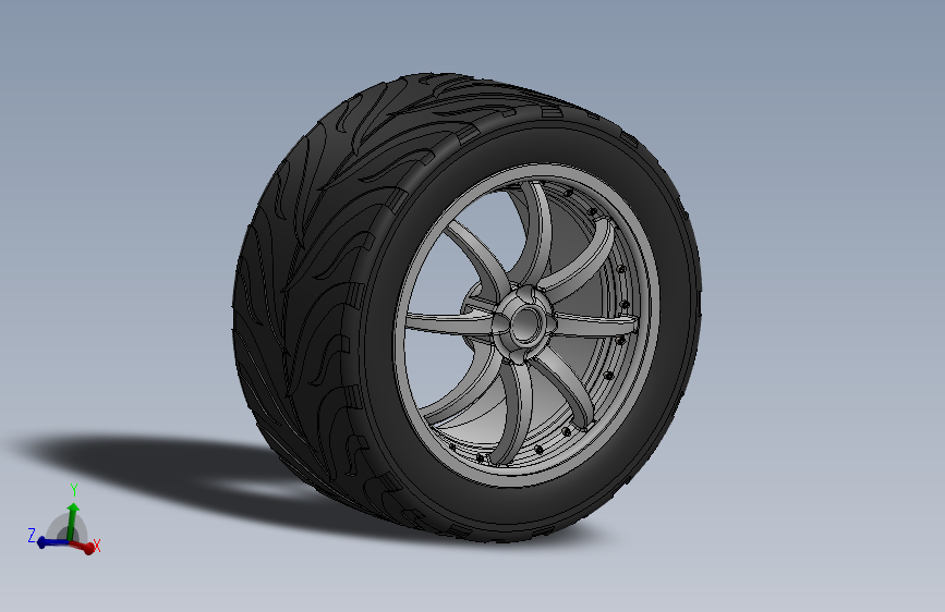 轮胎模型_SOLIDWORKS 2017_模型图纸下载 – 懒石网