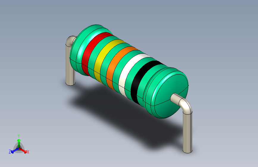 AXIAL_RESISTOR(3W)_STEP_模型图纸下载 – 懒石网