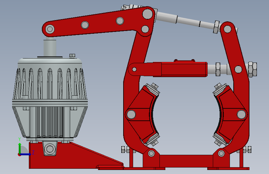 YWZC系列电力液压鼓式制动器YWZC-160／22-80~160_SOLIDWORKS 2018_模型图纸下载 – 懒石网