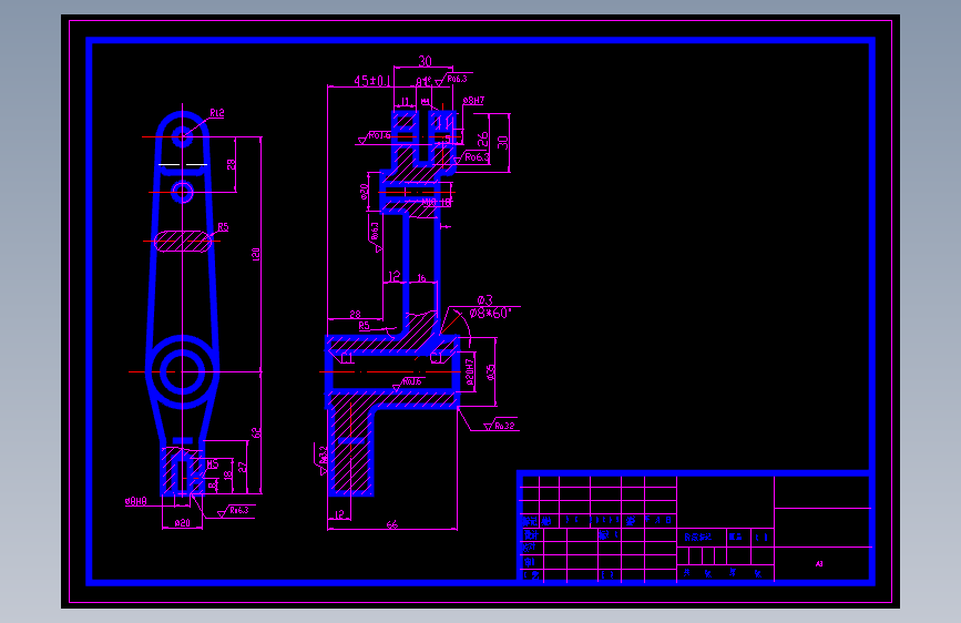 杠杆(CA1340自动车床)（一）加工工艺及钻顶部Φ8H7孔夹具设计[含CAD图纸和说明书]_AutoCAD 2007_模型图纸下载 – 懒石网