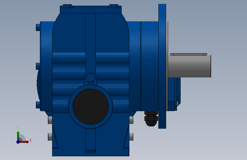 SF77法兰轴伸式安装斜齿-蜗轮蜗杆减速机SF77-YV2.2-4P-27.75-M1-0°-A_SOLIDWORKS 2018_模型图纸下载 ...