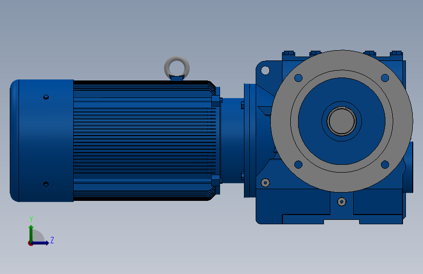 SF77法兰轴伸式安装斜齿-蜗轮蜗杆减速机SF77-YV3-4P-27.75-M1-0°-A+B_SOLIDWORKS 2018_模型图纸下载 ...