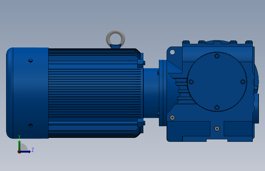 SF77法兰轴伸式安装斜齿-蜗轮蜗杆减速机SF77-YV5.5-4P-27.75-M1-0°-B_SOLIDWORKS 2018_模型图纸下载 ...