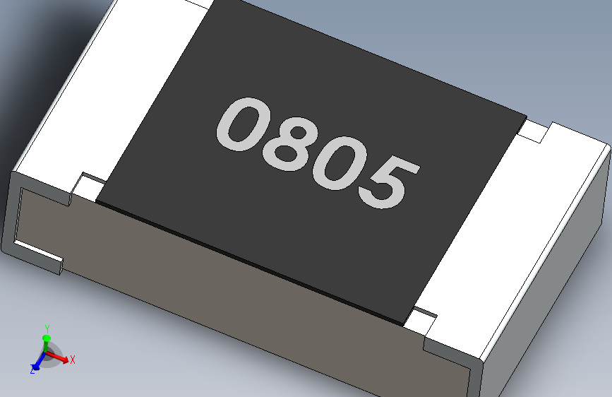 0805贴片电阻_SOLIDWORKS 2022_模型图纸下载 – 懒石网