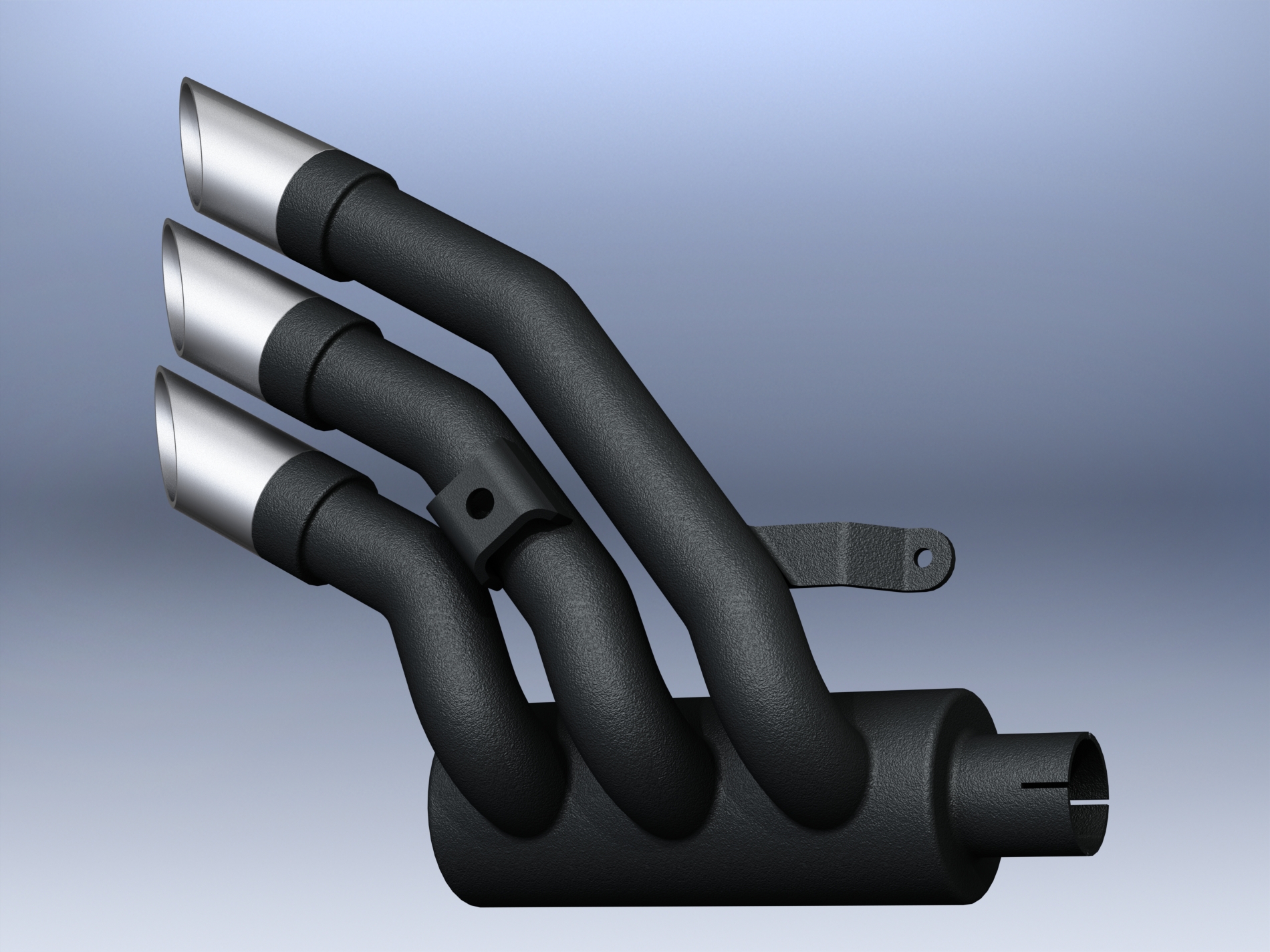 QD(替换)运动型消声器_SOLIDWORKS 2014_模型图纸下载 – 懒石网