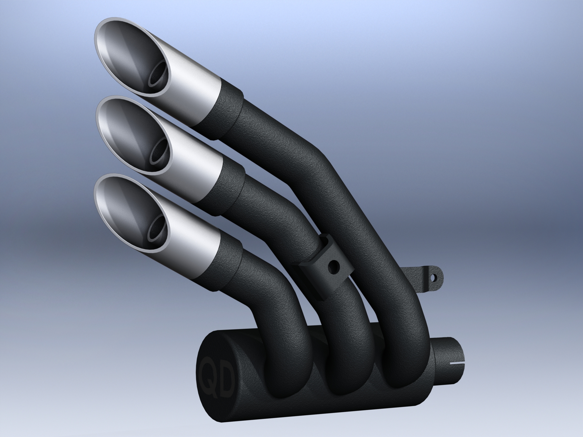 QD(替换)运动型消声器_SOLIDWORKS 2014_模型图纸下载 – 懒石网