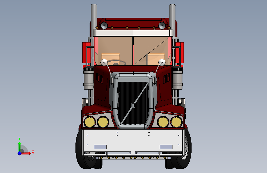 Y1508-卡车 BGs 18 wheeler flatbed 2 SW_SOLIDWORKS 2018_模型图纸下载 – 懒石网