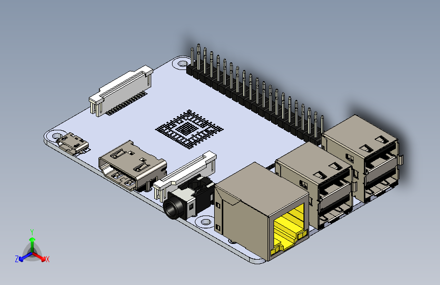 Y6695-树莓派 RPi3_ModelB STP_STEP_模型图纸下载 – 懒石网
