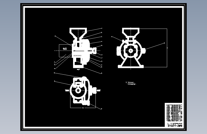 M-25型立式磨粉机设计CAD+说明书_AutoCAD 2004_模型图纸下载 – 懒石网