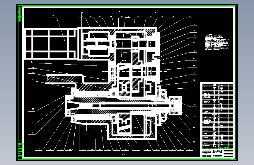 YK3150滚齿机滚刀主轴部件设计CAD+说明_AutoCAD 2000_模型图纸下载 – 懒石网