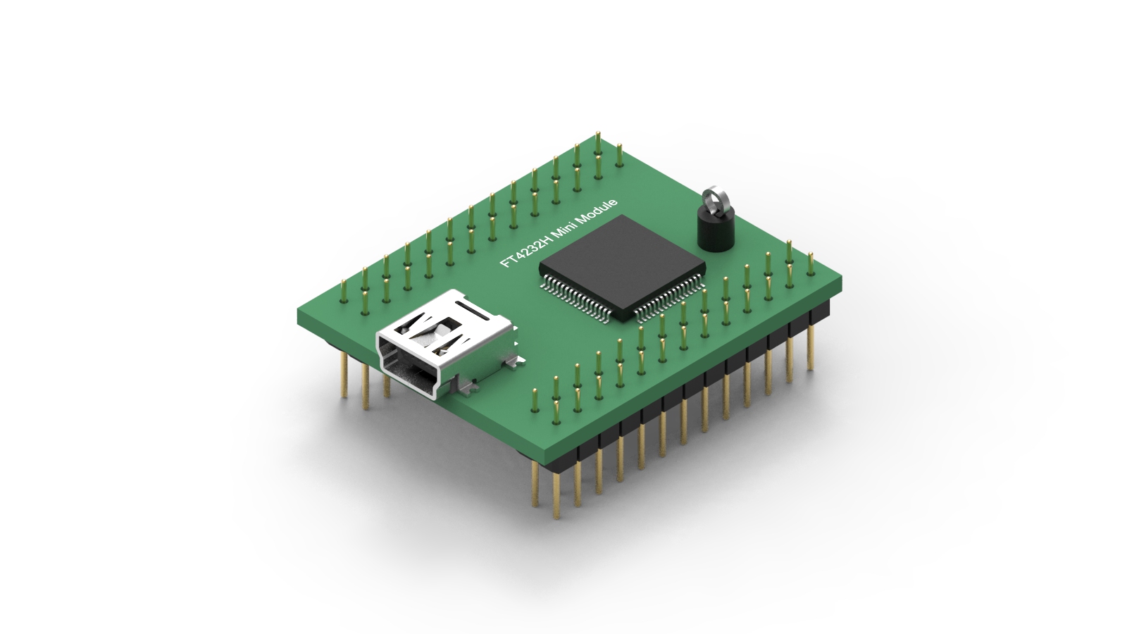 FT4232H 迷你模块_STEP_模型图纸下载 – 懒石网