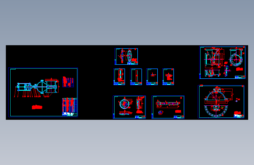 S0201-PN40DN300双缸气动弹性单闸板闸阀设计（完成品）(cad+说明书)_AutoCAD 2000_模型图纸下载 – 懒石网