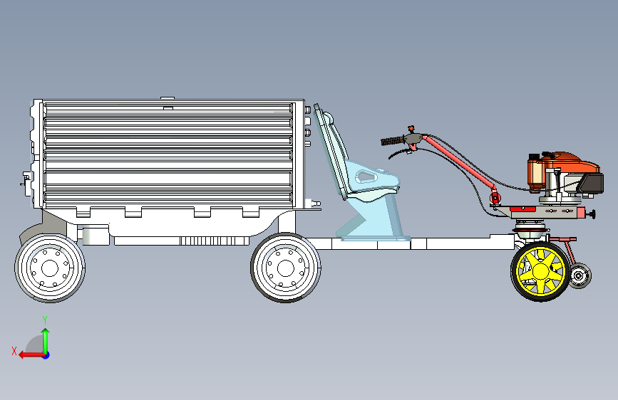 旋耕机改装成农用拖拉机DIY设计_Parasolid_模型图纸下载 – 懒石网