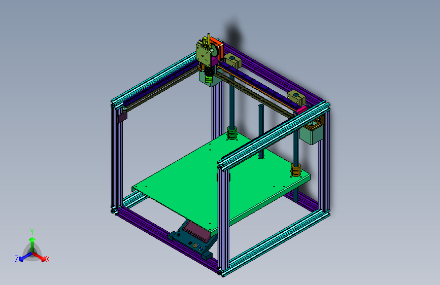H-bot极坐标3D打印机结构_STEP _模型图纸下载 – 懒石网