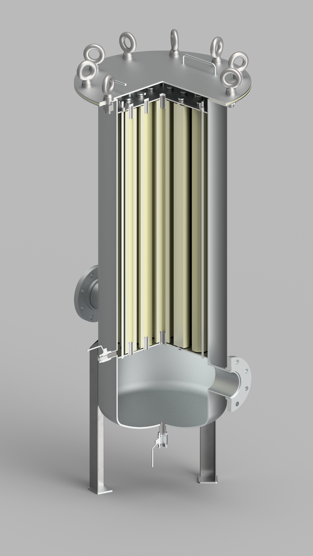 多层聚丙烯筒式过滤器外壳2.5 X 40 (22个过滤器)_IGES _模型图纸下载 – 懒石网