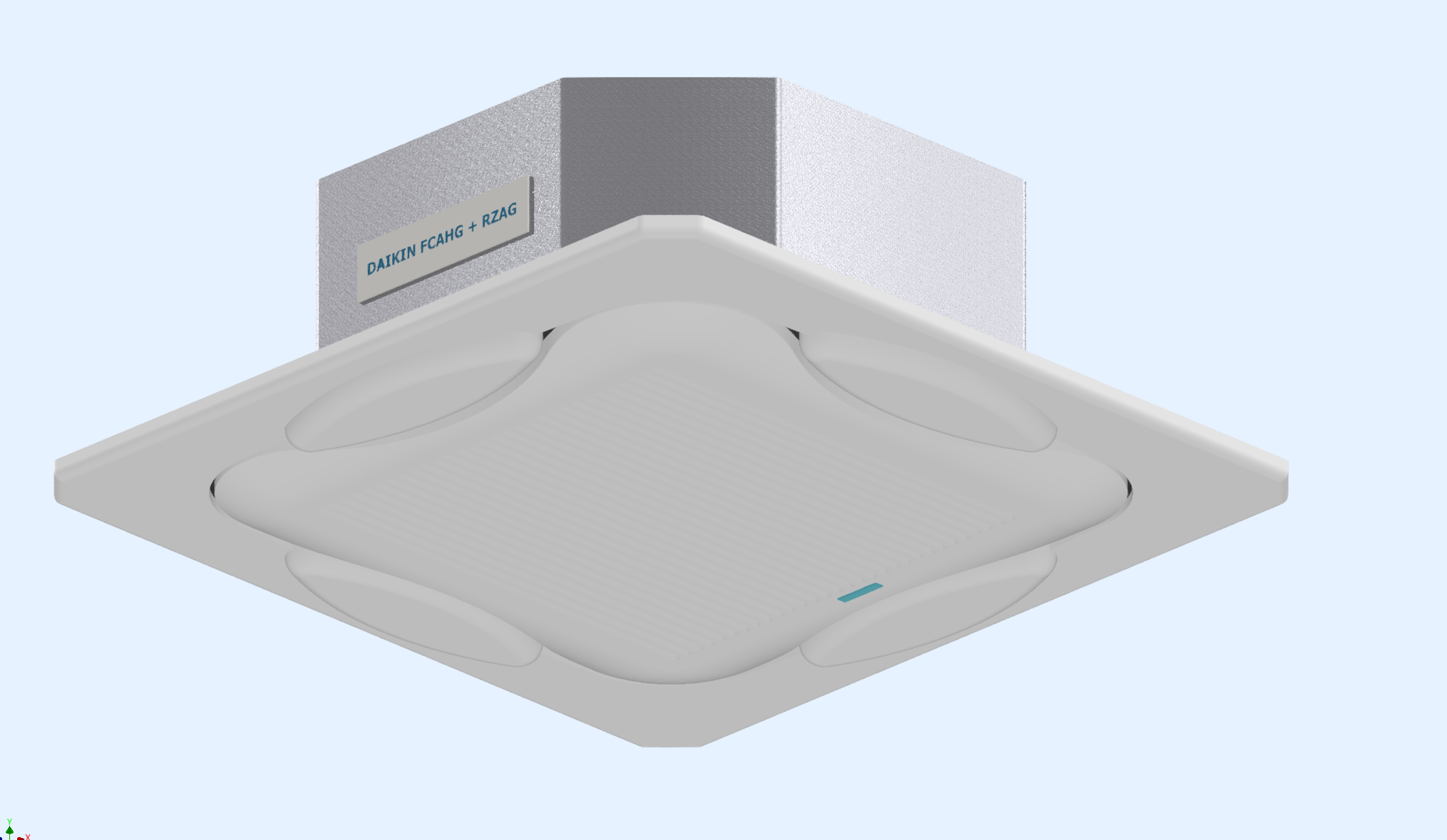 空调，大金高COP FCAHG-H RZAG-NV1卡带，尺寸为288x840x840毫米，用于空调系统设计的非常简单的装饰性3D模型_STEP_模型图纸下载 – 懒石网
