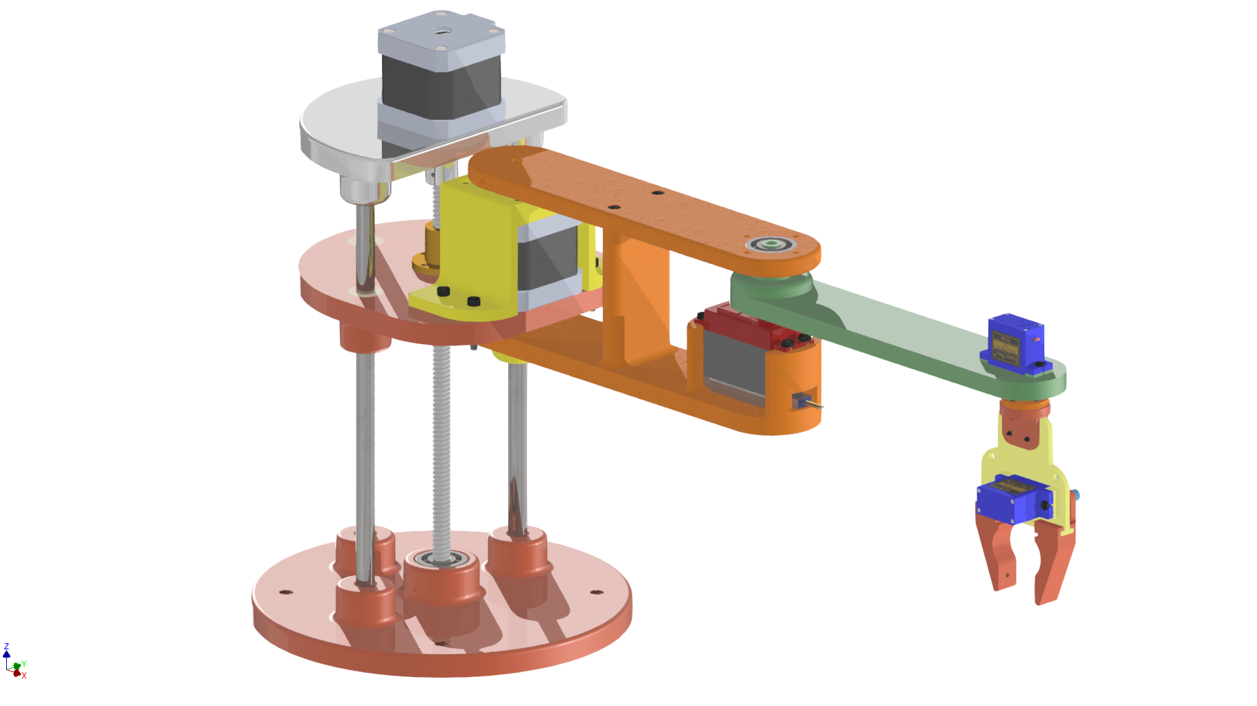 用于3D打印的简单机器人SCARA_STEP_模型图纸下载 – 懒石网