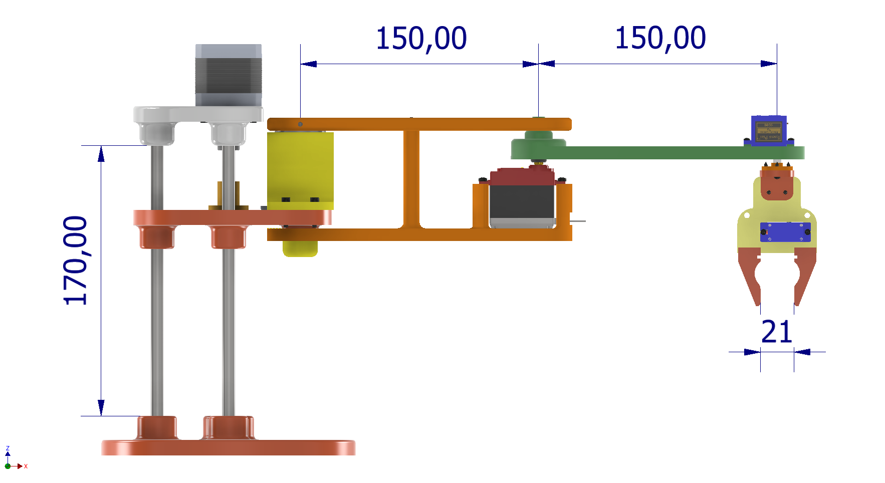 用于3D打印的简单机器人SCARA_STEP_模型图纸下载 – 懒石网