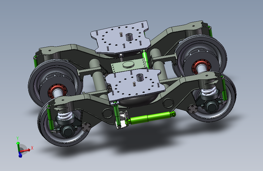 AM96型转向架_SOLIDWORKS 2018_模型图纸下载 – 懒石网