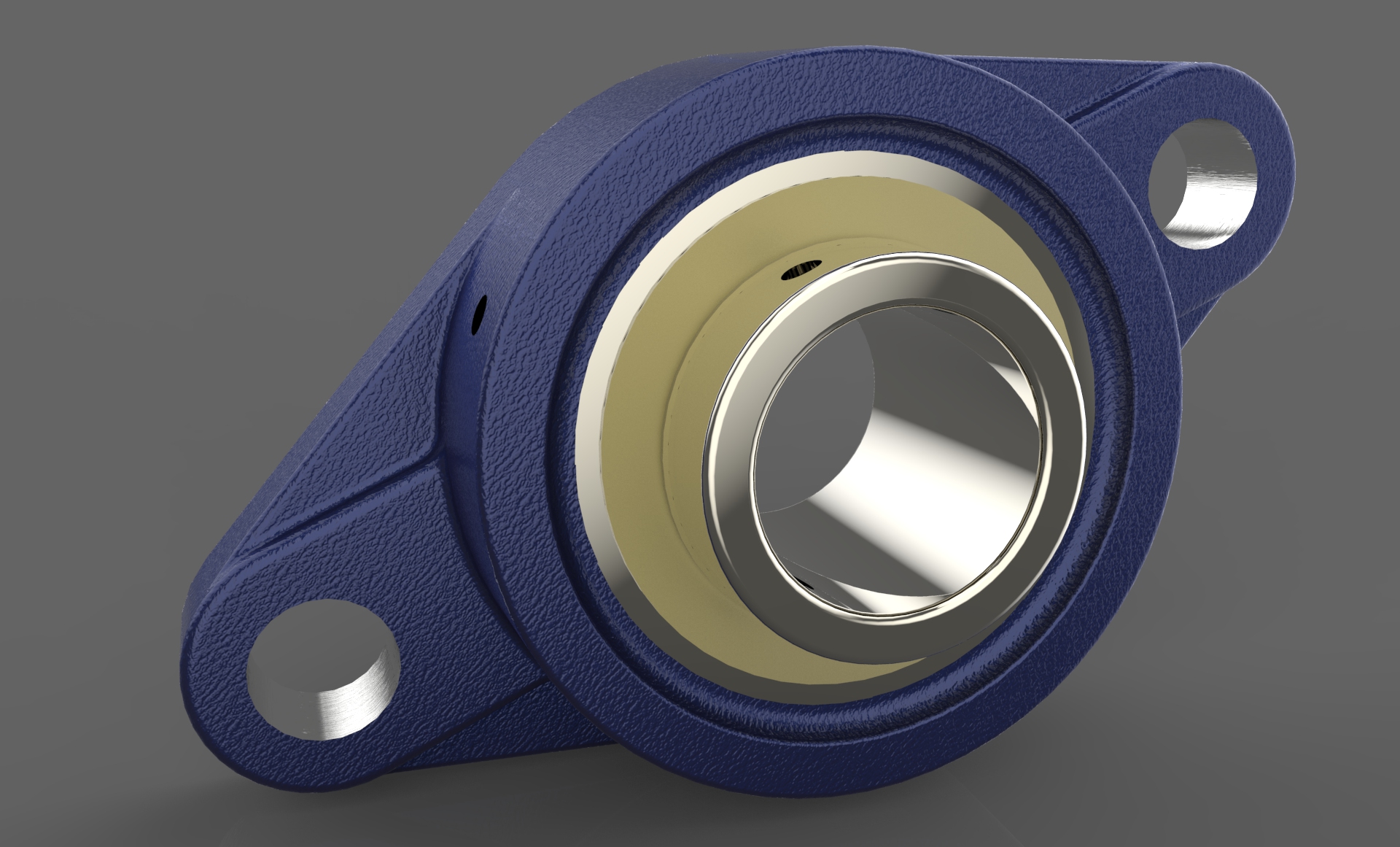 轴台UCFL206J轴承座_STEP_模型图纸下载 – 懒石网