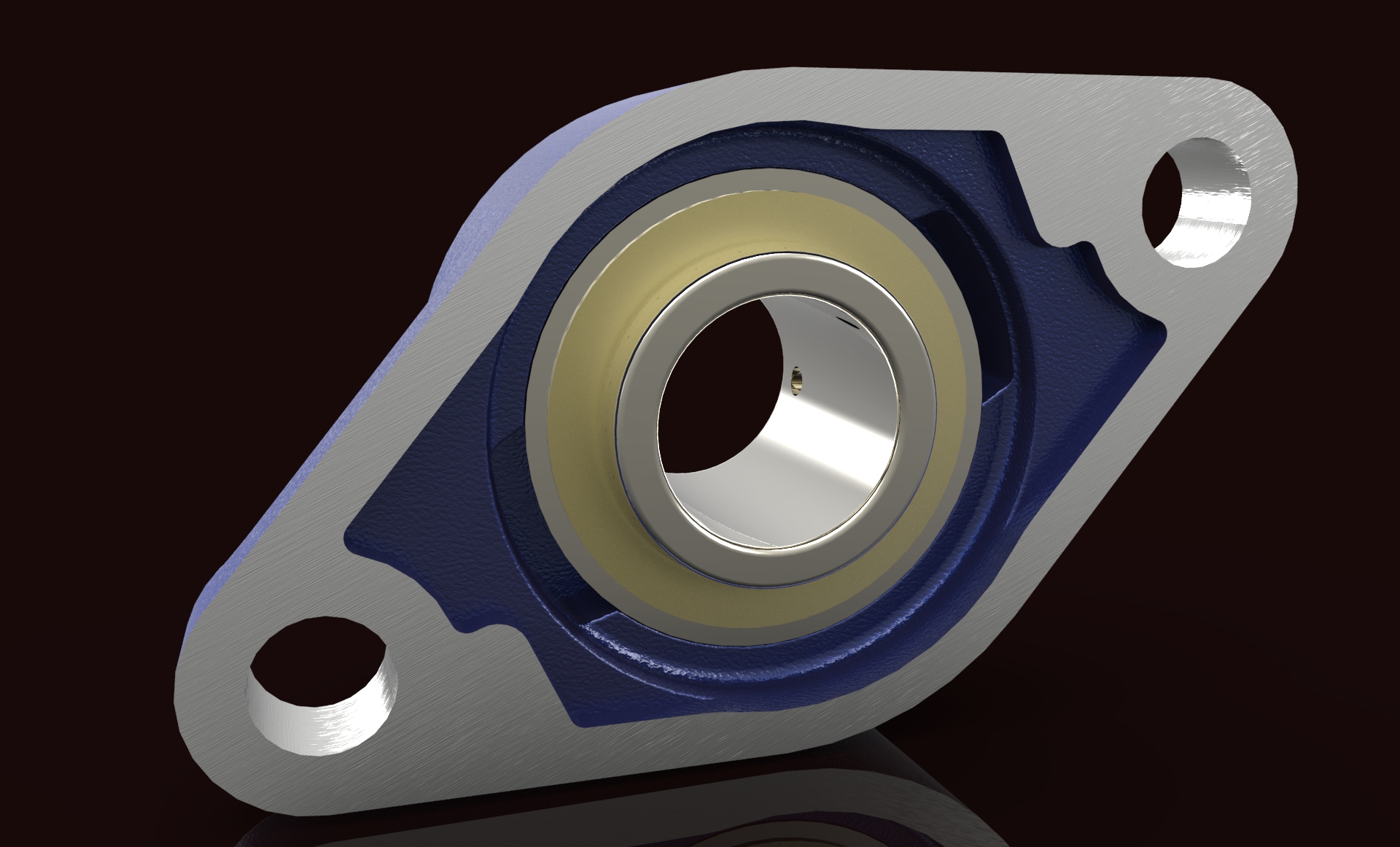 轴台UCFL206J轴承座_STEP_模型图纸下载 – 懒石网