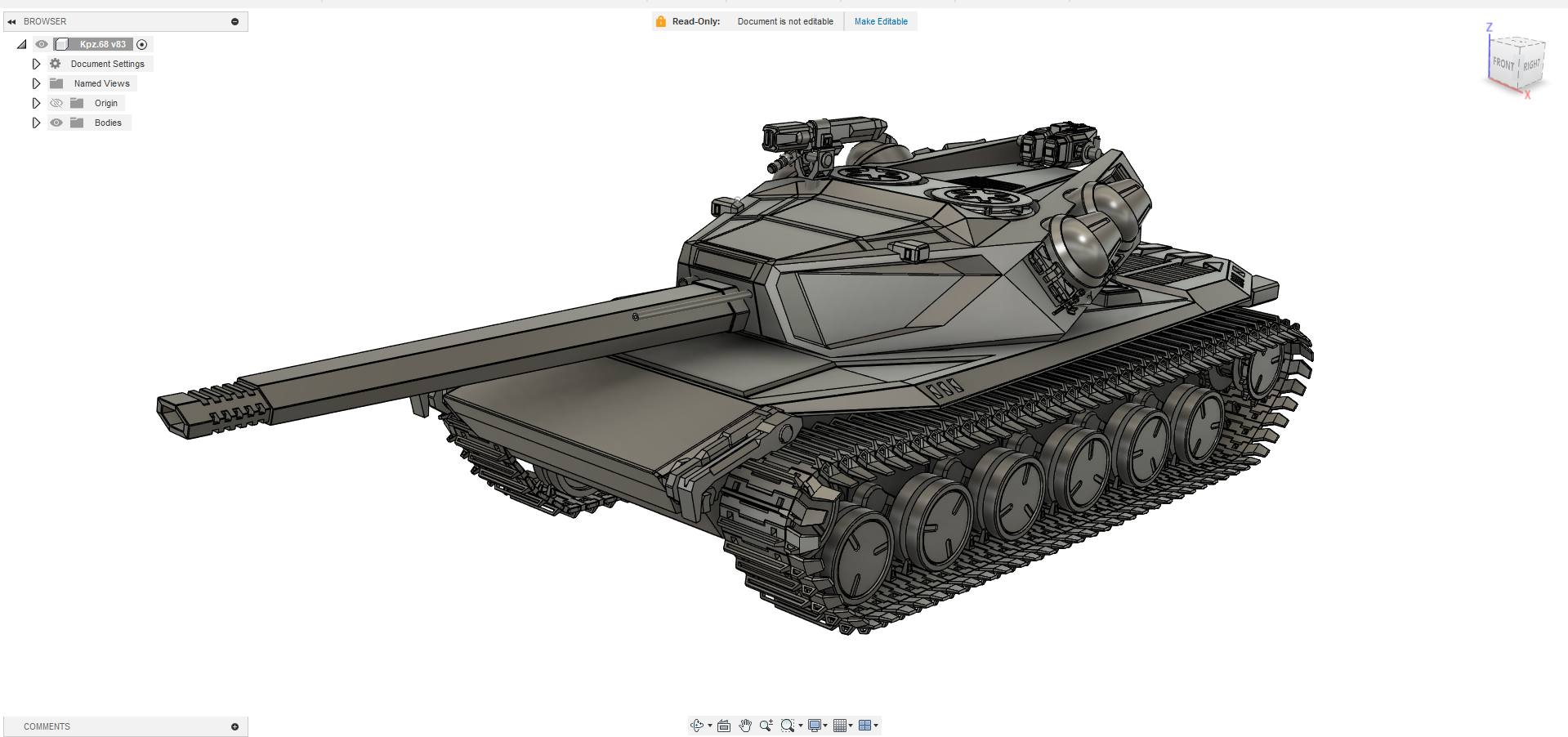 Mkpz 68P联动坦克_STEP_模型图纸下载 – 懒石网