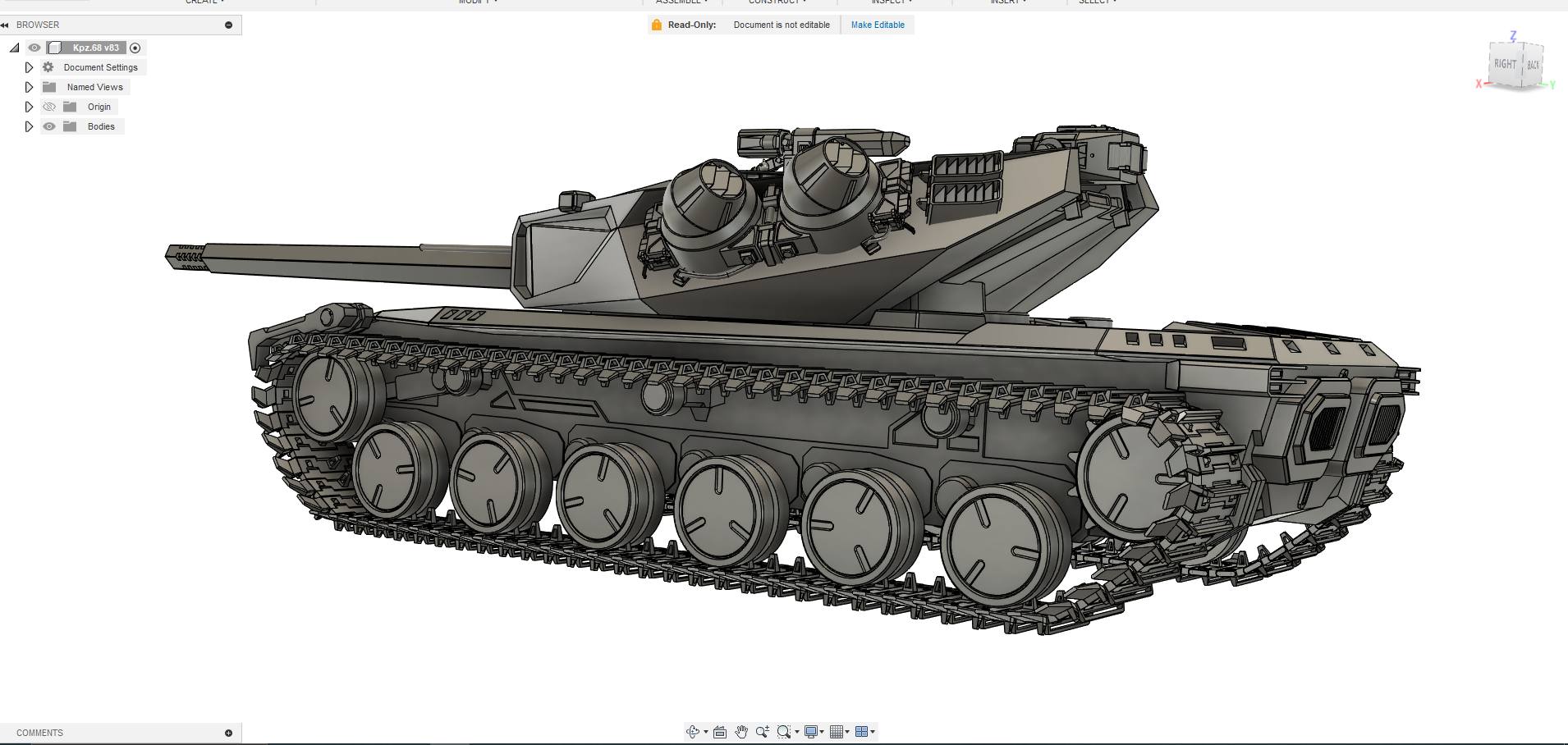 Mkpz 68P联动坦克_STEP_模型图纸下载 – 懒石网