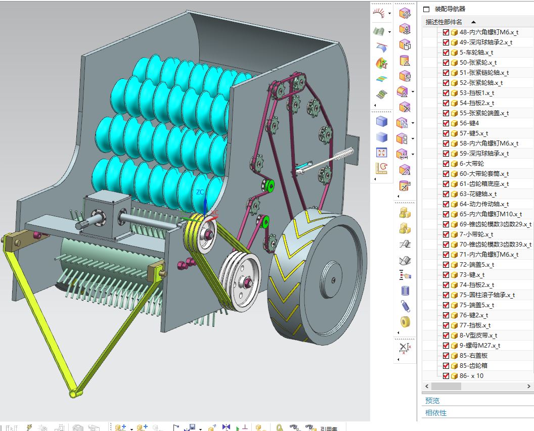 捡拾打捆机UG三维图_Parasolid_模型图纸下载 – 懒石网