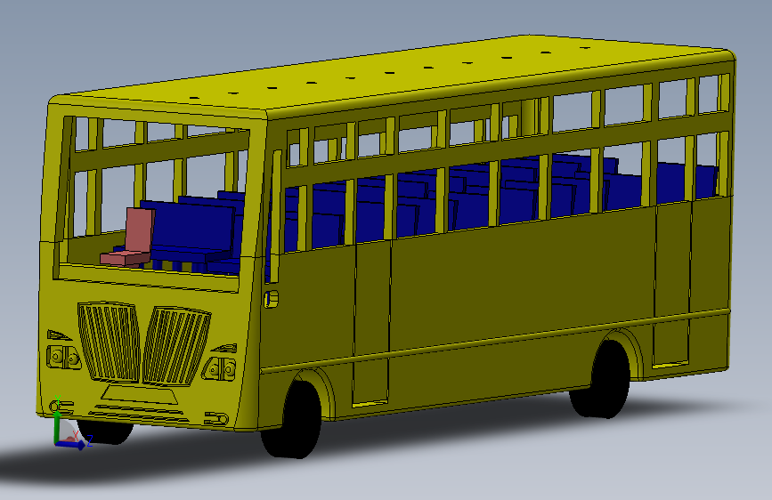 公交车_SOLIDWORKS 2021_模型图纸下载 – 懒石网