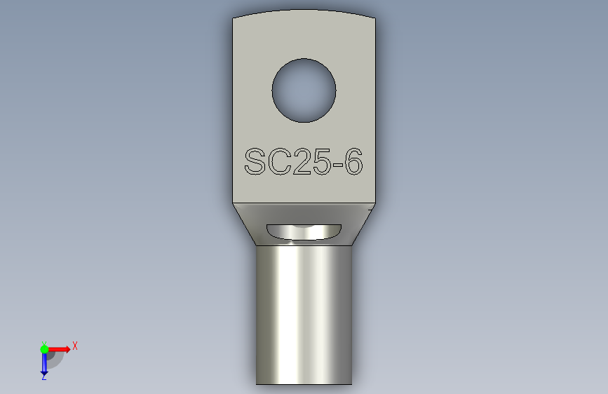 端子接线片 SC25-6_STEP_模型图纸下载 – 懒石网