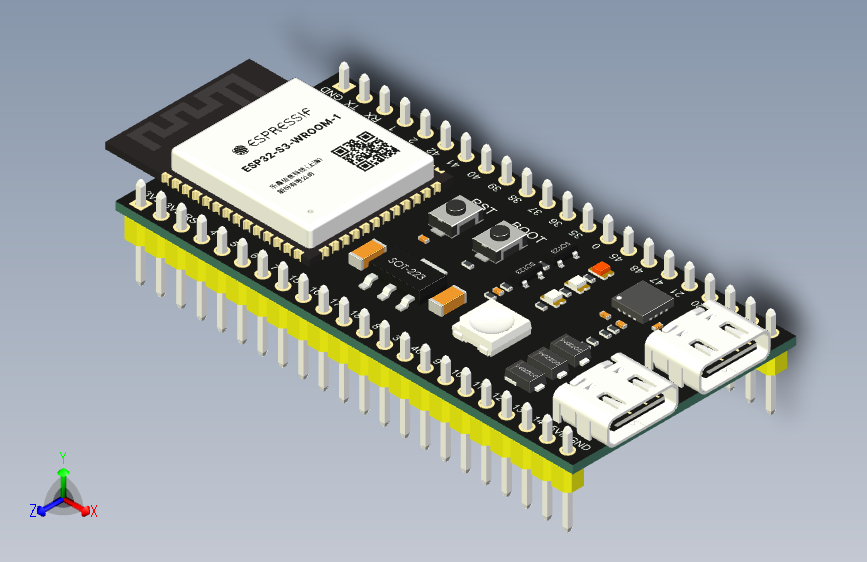 YD-ESP32-S3系列_STEP_模型图纸下载 – 懒石网