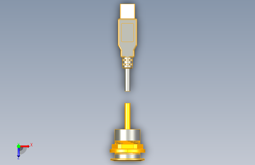 USB 电缆_Parasolid_模型图纸下载 – 懒石网