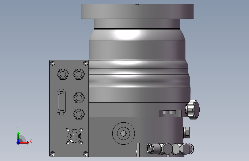 HiPace 300复合涡轮分子泵(普发真空)_SOLIDWORKS 2016_模型图纸下载 – 懒石网