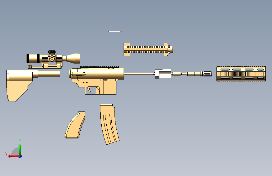玩具枪M416_SOLIDWORKS 2016_模型图纸免费下载 – 懒石网