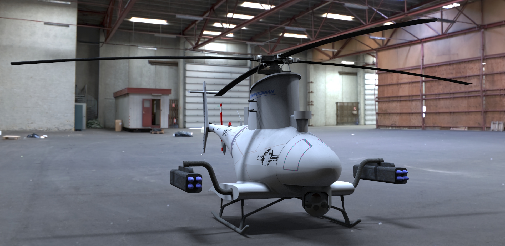 29--MQ-8B火力侦察兵垂直起飞和着陆战术无人直升机图纸【三三素材】_STEP_模型图纸下载 – 懒石网