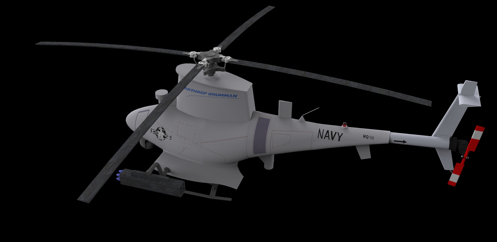 29--MQ-8B火力侦察兵垂直起飞和着陆战术无人直升机图纸【三三素材】_STEP_模型图纸下载 – 懒石网