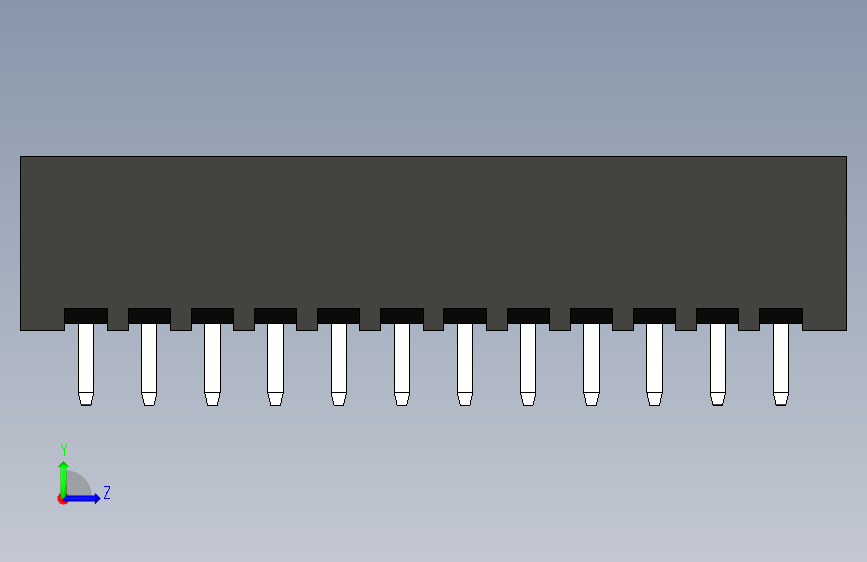 B2B JST XH 直针连接器-CONNECTOR BLACK JST XH 12 PIN - 2,54 mm_STEP_模型图纸下载 – 懒石网