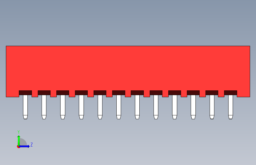 B2B JST XH 直针连接器-CONNECTOR RED JST XH 12 PIN - 2,54 mm_STEP_模型图纸下载 – 懒石网