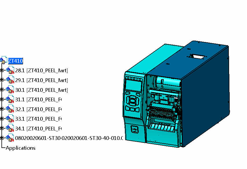 斑马ZT410标签打印机_STEP_模型图纸下载 – 懒石网