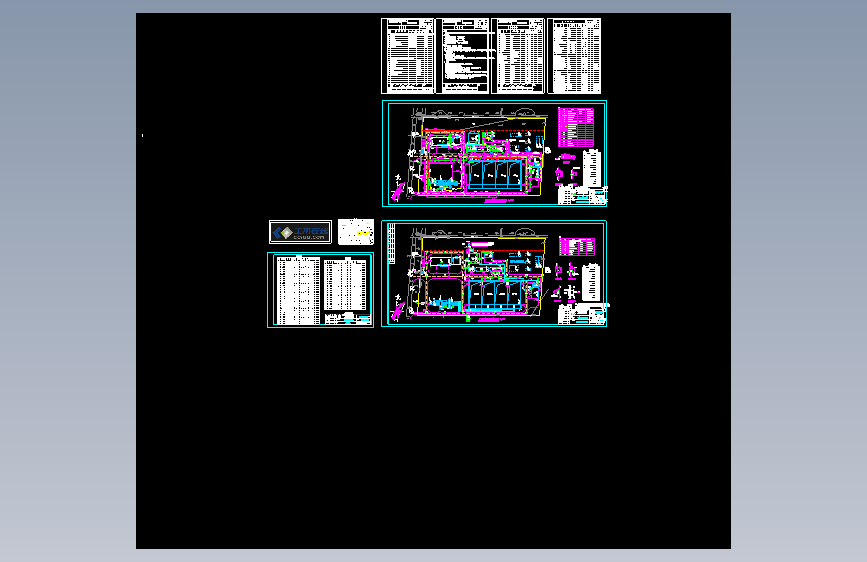 某污水处理厂四万吨CASS工艺全套CAD图纸_AutoCAD 2007_模型图纸下载 – 懒石网