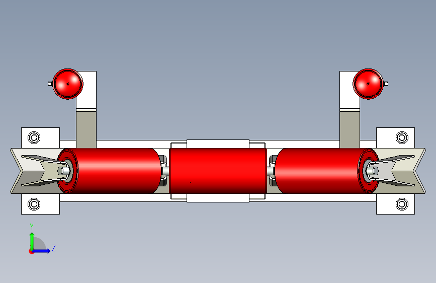 TD75型带式输送机槽形调心托辊 TD1C4_STEP_模型图纸下载 – 懒石网