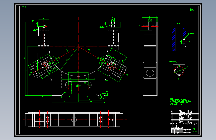 c6163车床中心架工艺加工制造与设计_AutoCAD 2007_模型图纸下载 – 懒石网