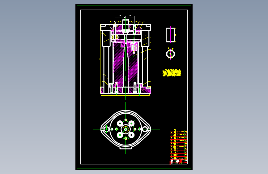 M1701-深圆筒底孔冲压工艺及模具设计CAD+说明+==235186=250_AutoCAD 2004_模型图纸下载 – 懒石网