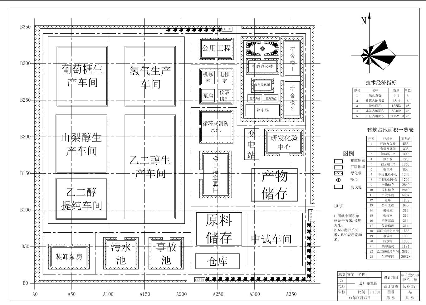 年产20万吨乙二醇项目厂区布置图 Autocad 2007 模型图纸下载 懒石网